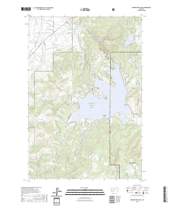 US Topo 7.5-minute map for Georgetown Lake MT – American Map Store