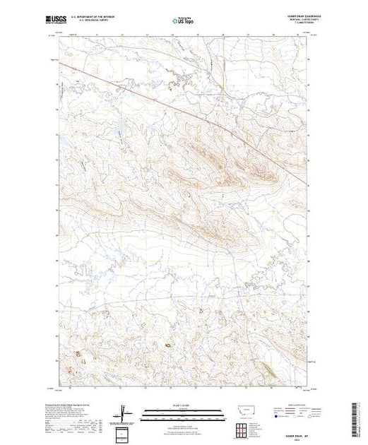 US Topo 7.5-minute map for Gomer Draw MT – American Map Store