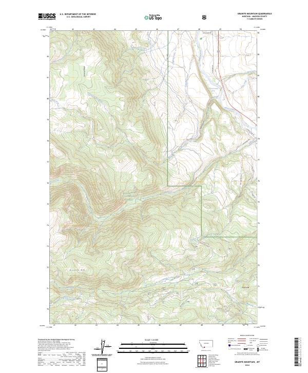 US Topo 7.5-minute map for Granite Mountain MT – American Map Store
