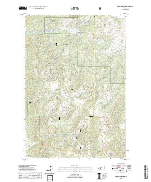 US Topo 7.5-minute map for Grassy Mountain MT – American Map Store