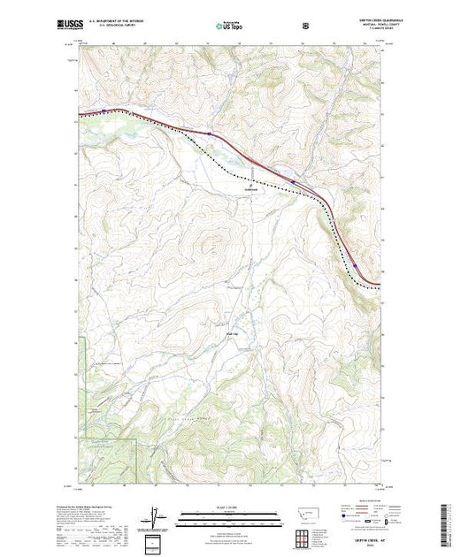 US Topo 7.5-minute map for Griffin Creek MT – American Map Store