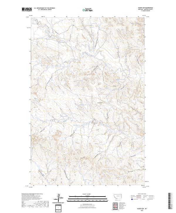 US Topo 7.5-minute map for Hagen Gap MT – American Map Store