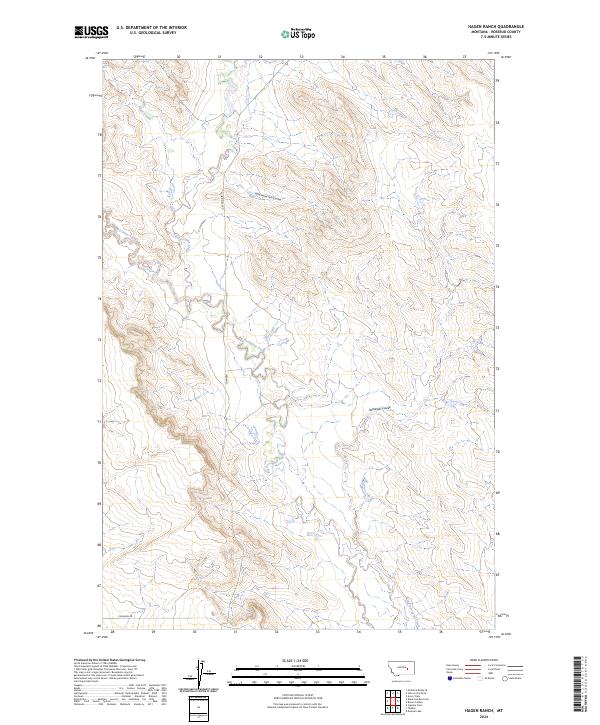 US Topo 7.5-minute map for Hagen Ranch MT – American Map Store