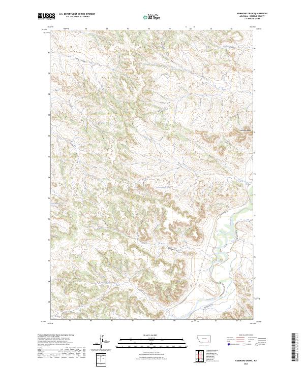 US Topo 7.5-minute map for Hammond Draw MT – American Map Store