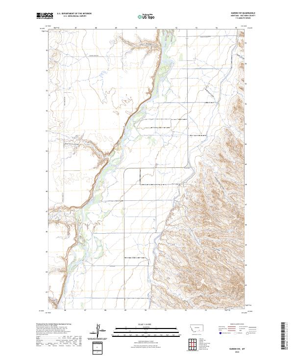 US Topo 7.5-minute map for Hardin SW MT – American Map Store