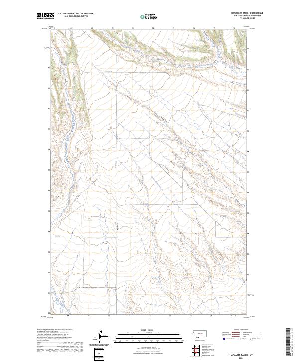 US Topo 7.5-minute map for Haymaker Ranch MT – American Map Store