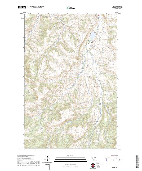 US Topo 7.5-minute map for Heath MT – American Map Store