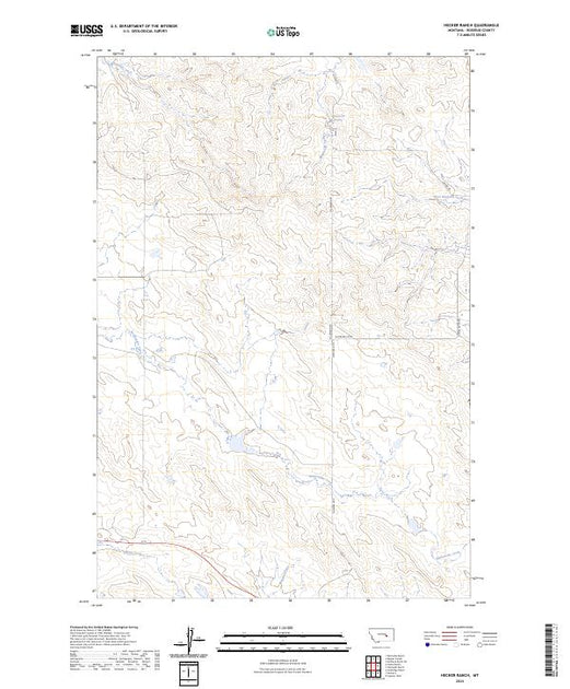 US Topo 7.5-minute map for Hecker Ranch MT – American Map Store