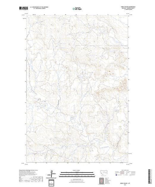 US Topo 7.5-minute map for Hobo Coulee MT – American Map Store