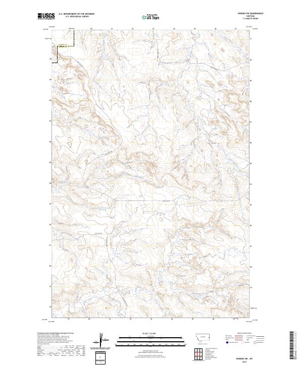 US Topo 7.5-minute map for Hodges SW MT – American Map Store