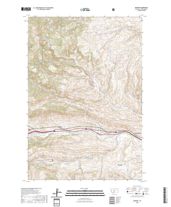 US Topo 7.5-minute map for Hoppers MT – American Map Store