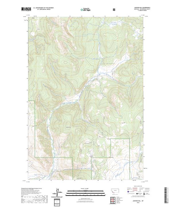 US Topo 7.5-minute map for Jackson Hill MT – American Map Store