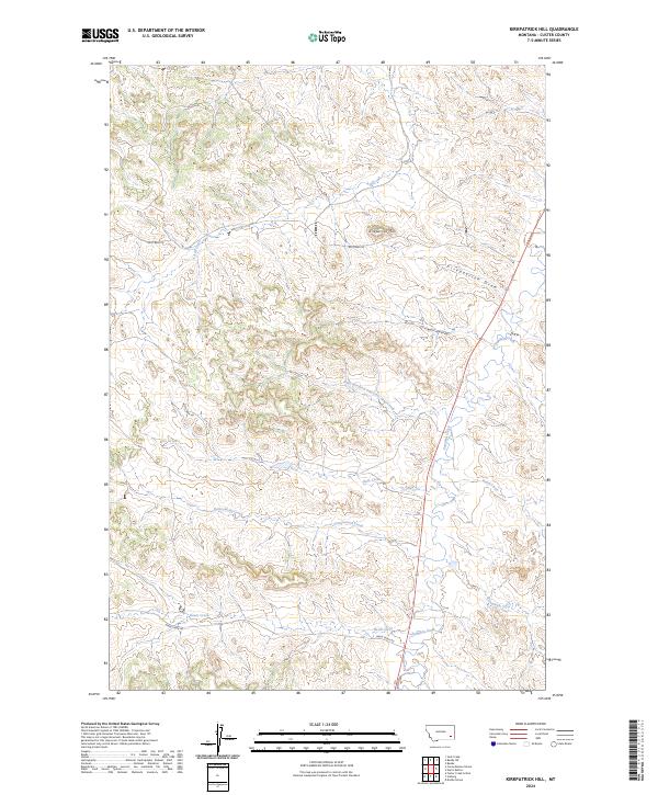US Topo 7.5-minute map for Kirkpatrick Hill MT – American Map Store