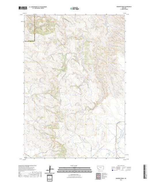 US Topo 7.5-minute map for Knudson Draw MT – American Map Store