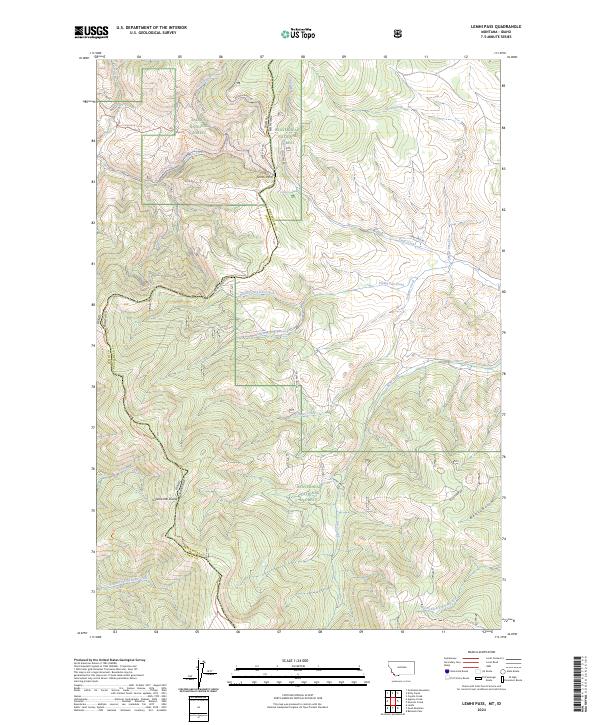 US Topo 7.5-minute map for Lemhi Pass MTID – American Map Store