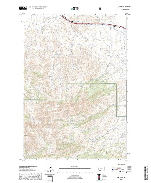 US Topo 7.5-minute map for Lima Peaks MT – American Map Store