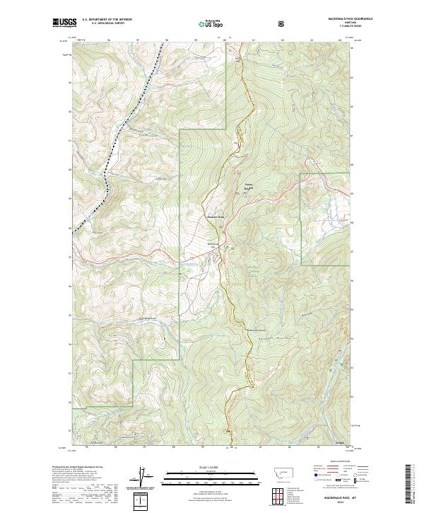 US Topo 7.5-minute map for MacDonald Pass MT – American Map Store
