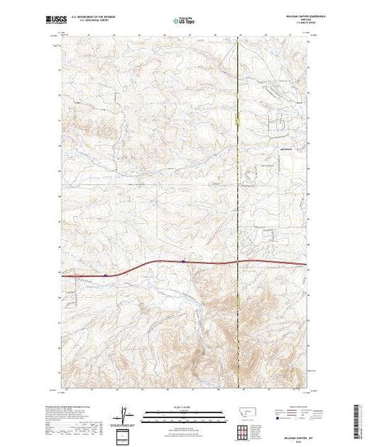 US Topo 7.5-minute map for Milligan Canyon MT – American Map Store