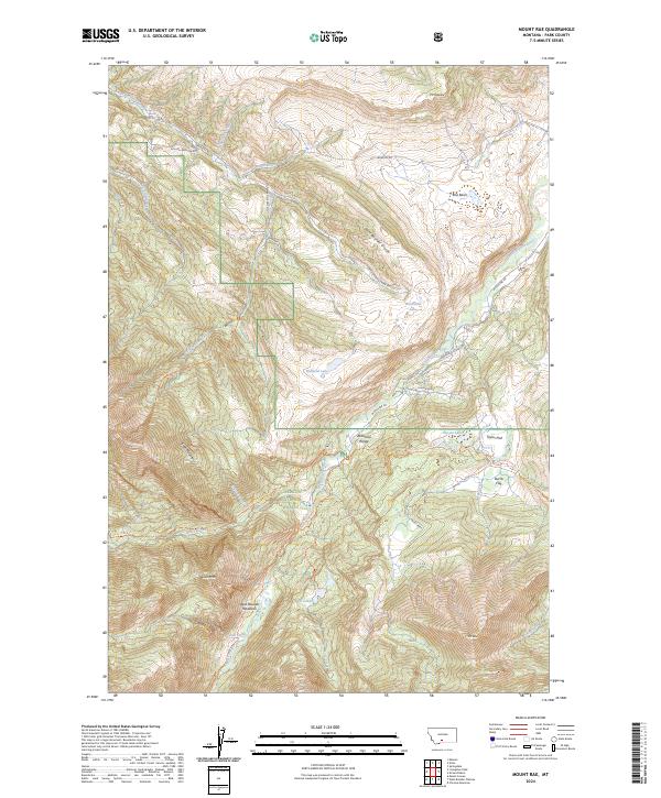 US Topo 7.5-minute map for Mount Rae MT – American Map Store