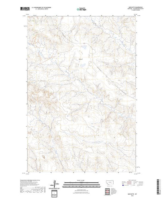 US Topo 7.5-minute map for Mud Butte MT – American Map Store