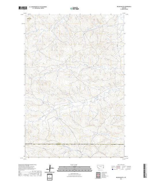 US Topo 7.5-minute map for Nelson Butte MT – American Map Store