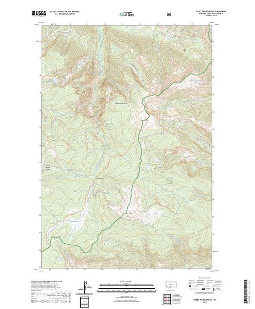 US Topo 7.5-minute map for Picket Pin Mountain MT – American Map Store