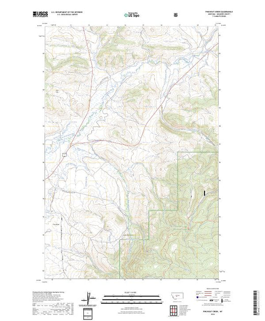 US Topo 7.5-minute map for Pinchout Creek MT – American Map Store