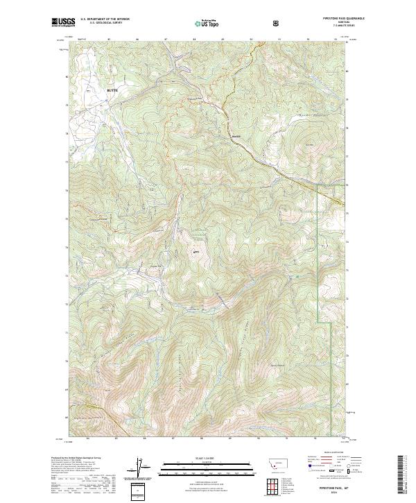 US Topo 7.5-minute map for Pipestone Pass MT – American Map Store