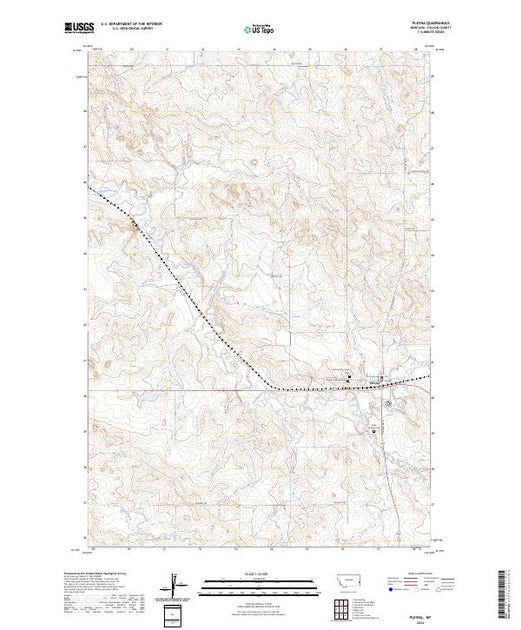 US Topo 7.5-minute map for Plevna MT – American Map Store