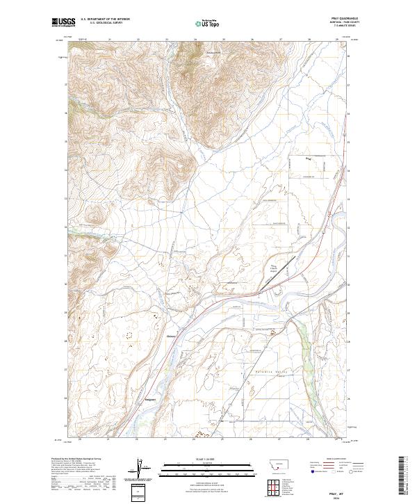 US Topo 7.5-minute map for Pray MT – American Map Store