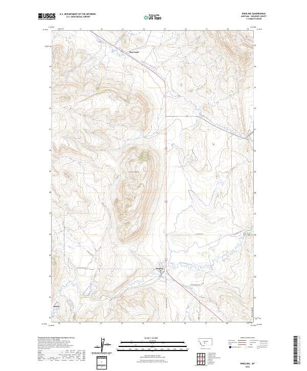 US Topo 7.5-minute map for Ringling MT – American Map Store