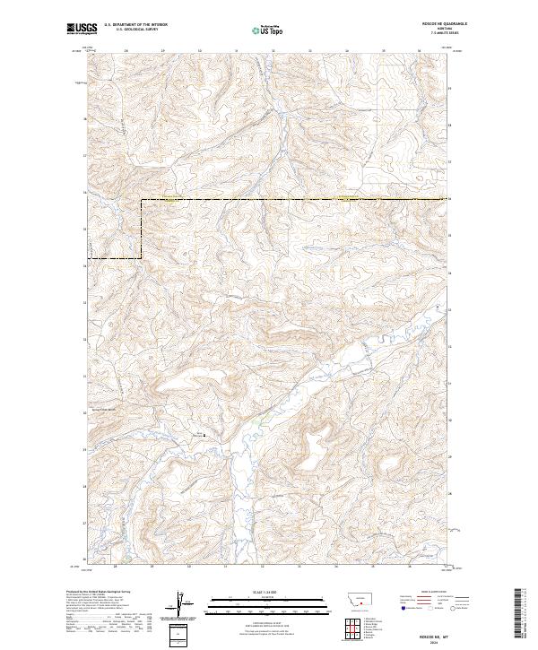 US Topo 7.5-minute map for Roscoe NE MT – American Map Store