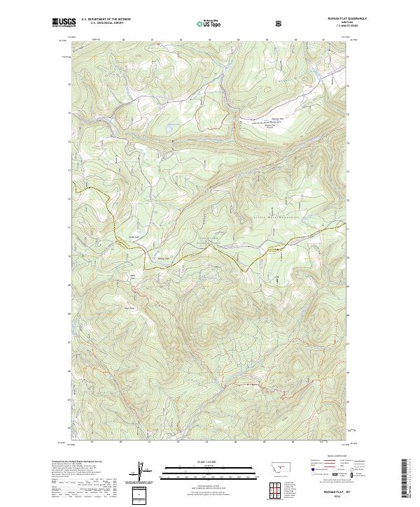 US Topo 7.5-minute map for Russian Flat MT – American Map Store