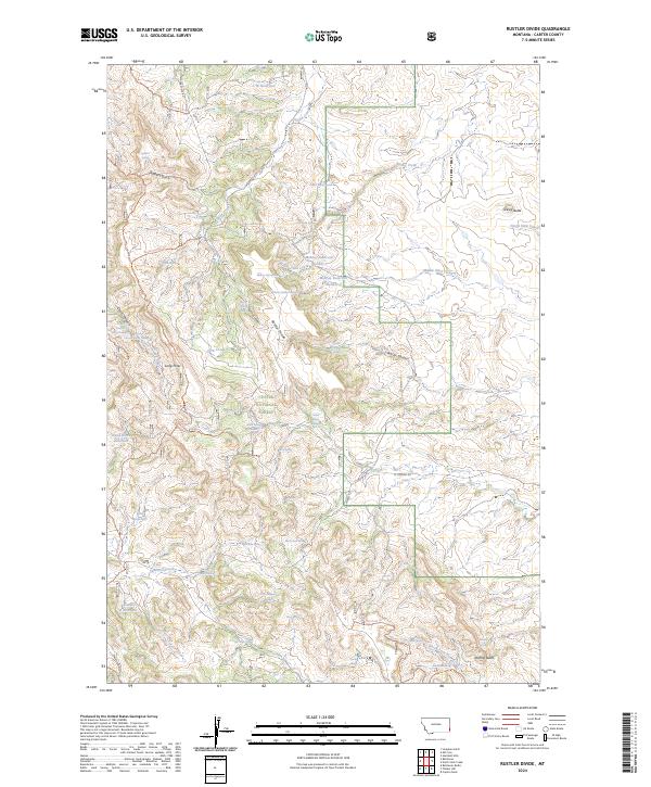 US Topo 7.5-minute map for Rustler Divide MT – American Map Store