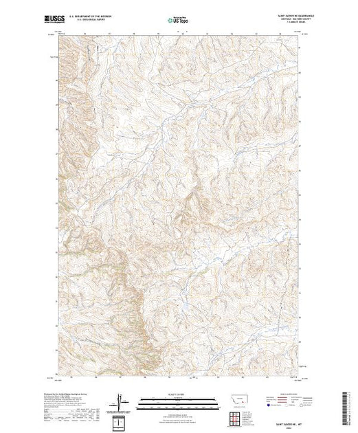 US Topo 7.5-minute map for Saint Xavier NE MT – American Map Store