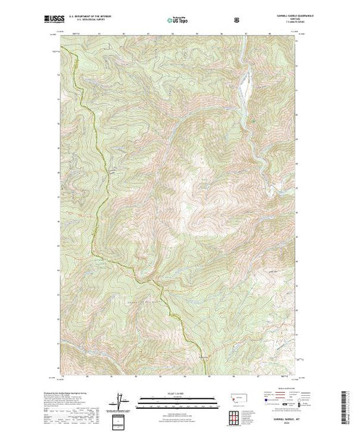 US Topo 7.5-minute map for Sawmill Saddle MT – American Map Store
