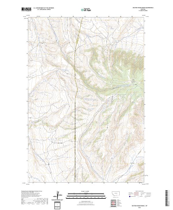 US Topo 7.5-minute map for Section House Draw MT – American Map Store