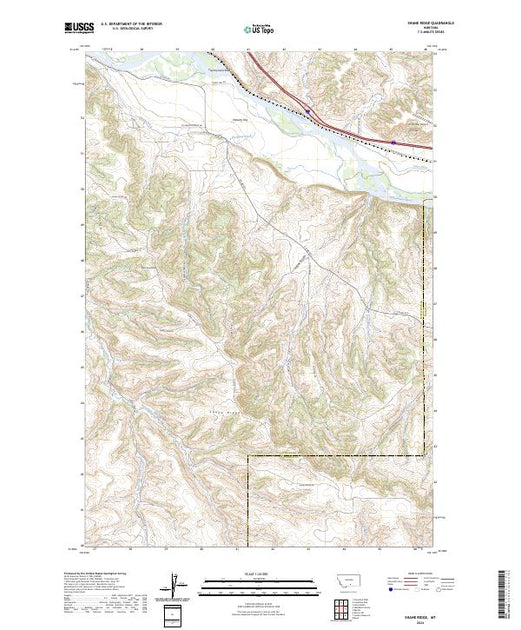 US Topo 7.5-minute map for Shane Ridge MT – American Map Store