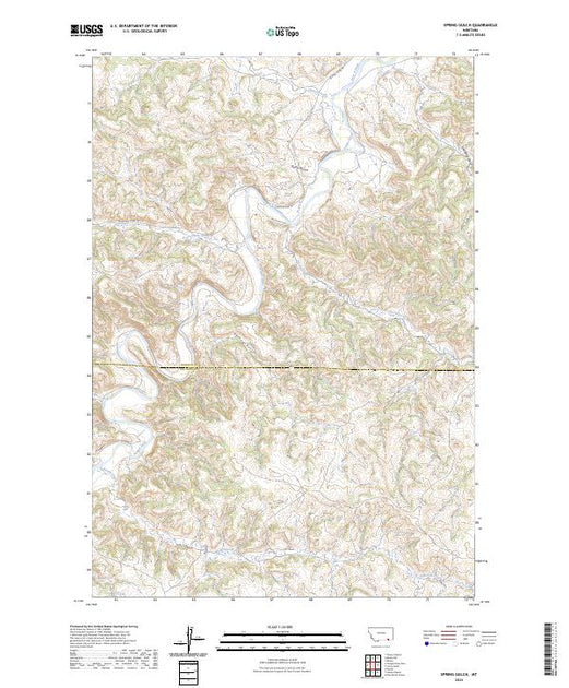 US Topo 7.5-minute map for Spring Gulch MT – American Map Store