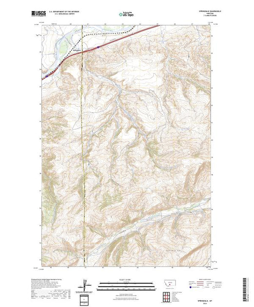 US Topo 7.5-minute map for Springdale MT – American Map Store