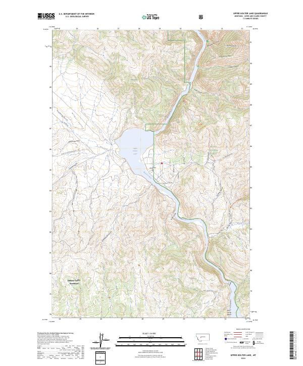 US Topo 7.5-minute map for Upper Holter Lake MT – American Map Store