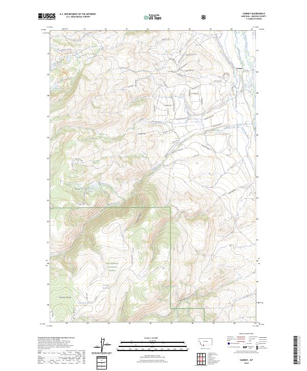 US Topo 7.5-minute map for Varney MT – American Map Store