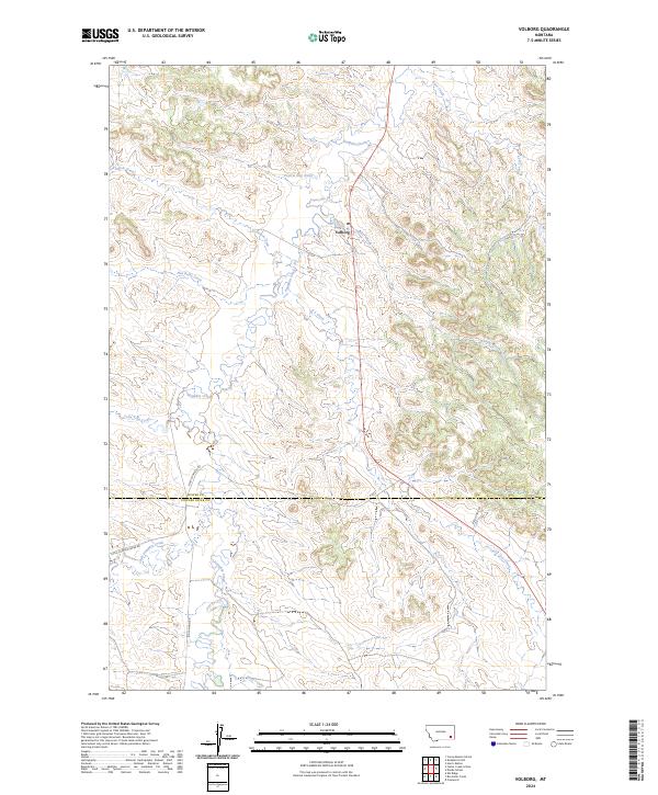 US Topo 7.5-minute map for Volborg MT – American Map Store