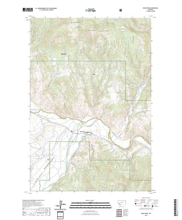 US Topo 7.5-minute map for Wise River MT – American Map Store