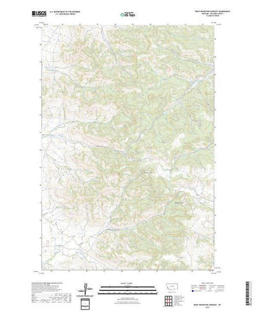 US Topo 7.5-minute map for Wolf Mountain Lookout MT – American Map Store