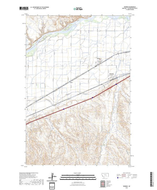 US Topo 7.5-minute map for Worden MT – American Map Store