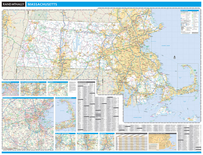 Massachusets State Wall Maps – American Map Store