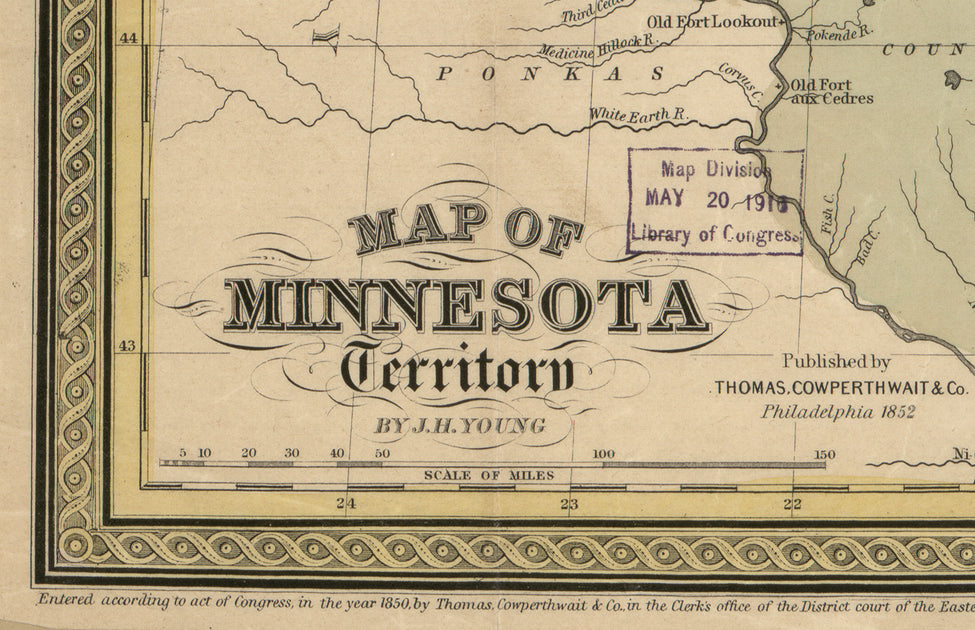 Map of Minnesota Territory, 1852 – American Map Store