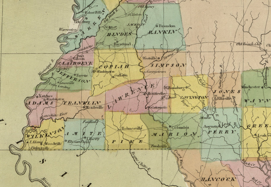 Mississippi, 1835 – American Map Store