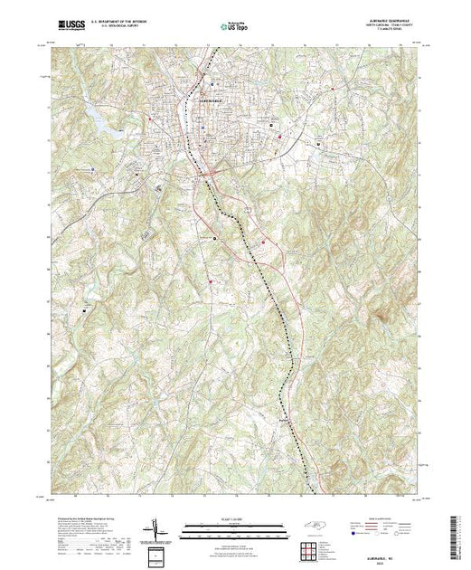 US Topo 7.5-minute map for Albemarle NC – American Map Store